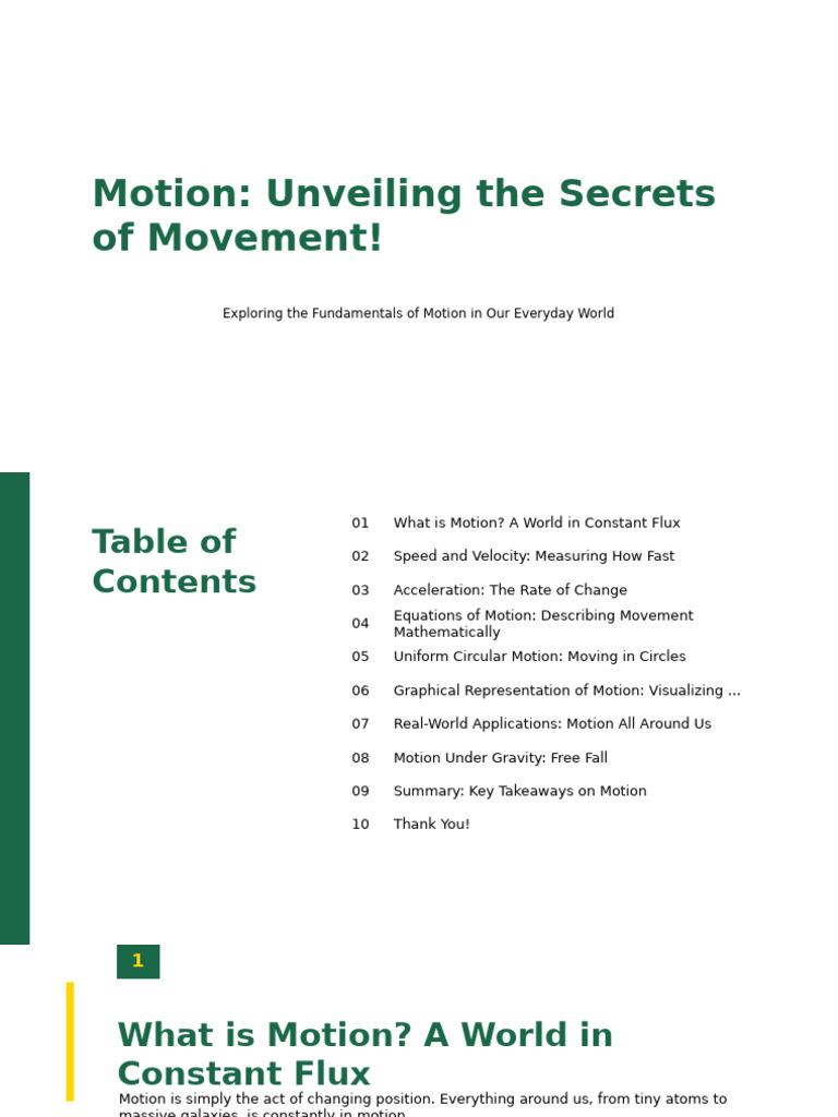 Understanding Motion: Key Concepts Explained | PDF | Acceleration ...