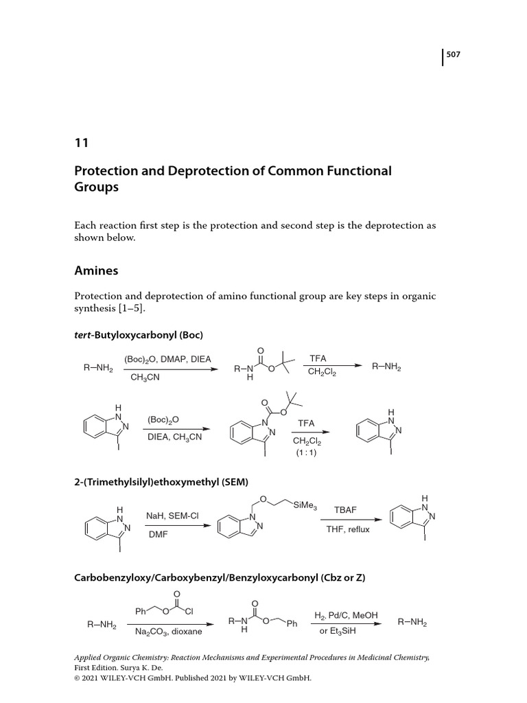 Functional Group Protection Strategies | PDF | Ester | Amine