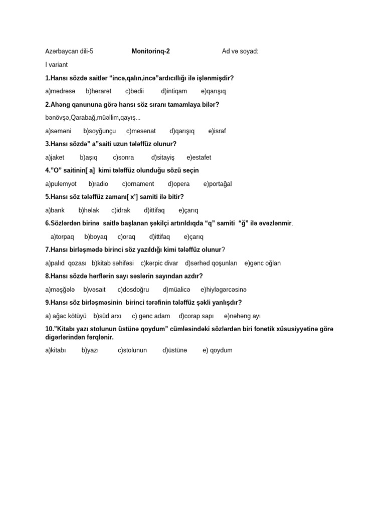 Monitorinq2-5 Sinif | PDF