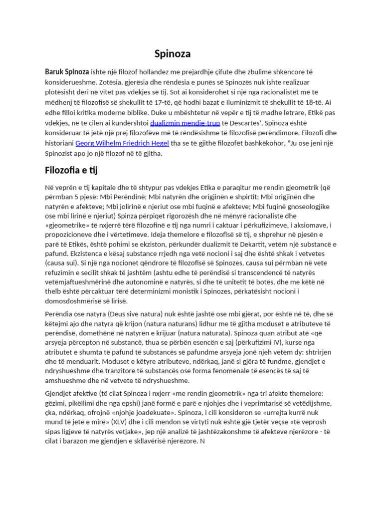 Spinoza | PDF