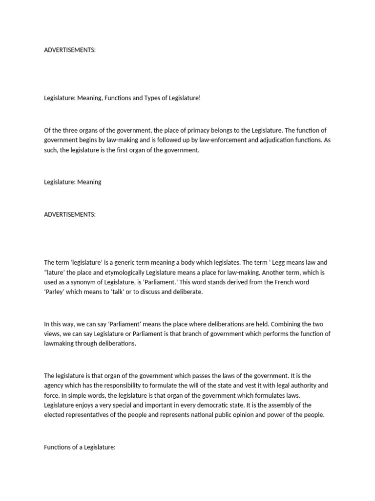 Legislature Executive Judiciary | PDF | Legislature | Impeachment