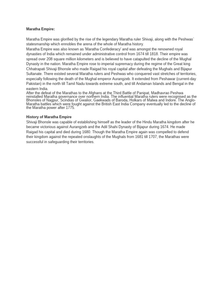 Maratha Sikh Empire Anglo Sixon War Influence of Persian Language | PDF ...