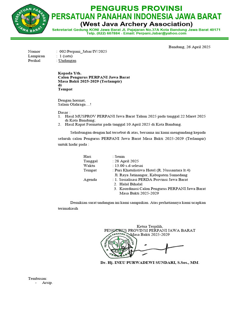 002 Draft Undangan Rapat Koordinasi | PDF