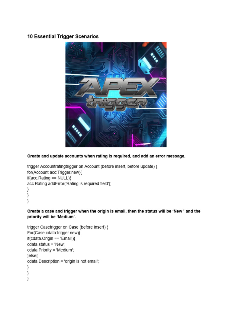 10 Essential Trigger Scenarios | PDF | Computer Science | Software Engineering