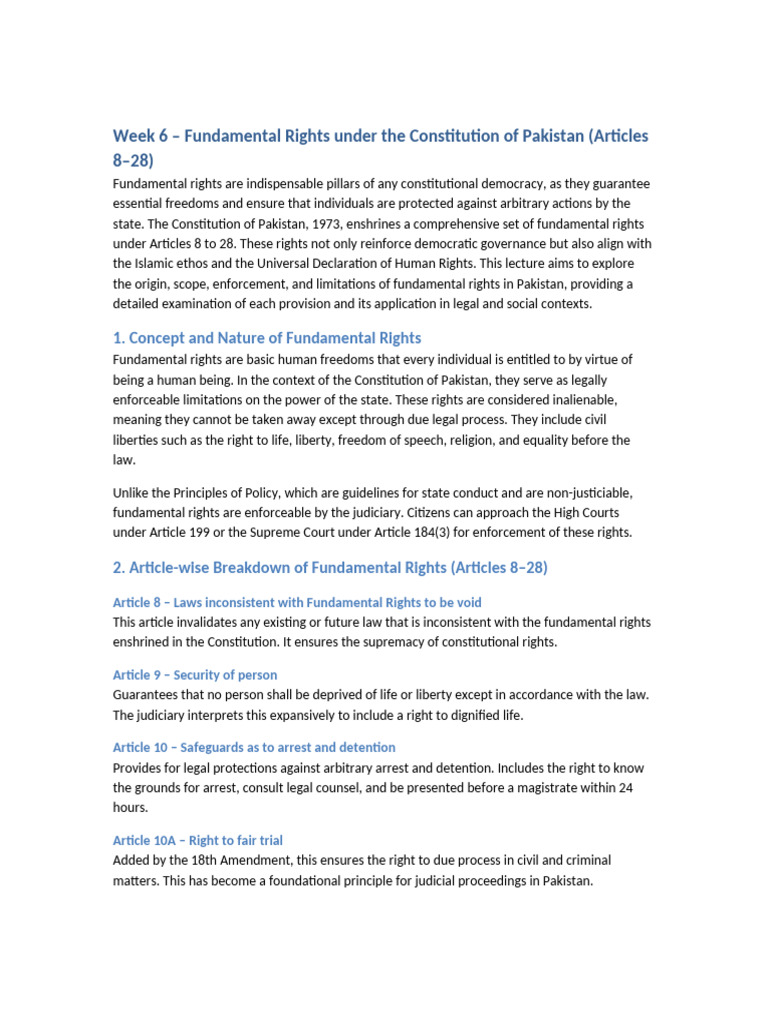 Week 6 Fundamental Rights | PDF | Discrimination | Libertarian Theory