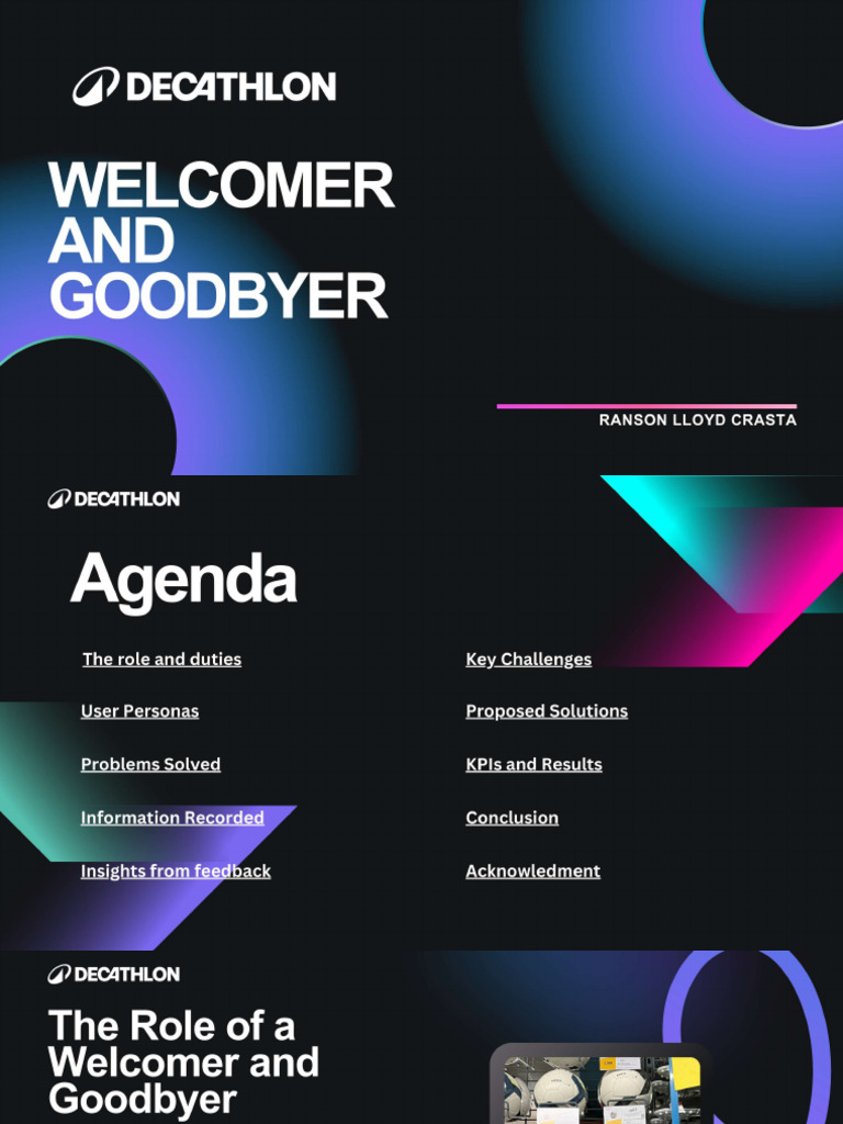 Decathlon Welcomer Goodbyer | PDF