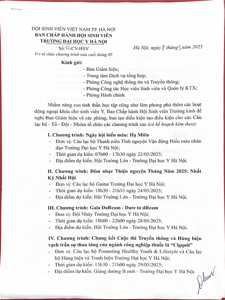 CV KH Nửa Cuối Tháng 5 | PDF