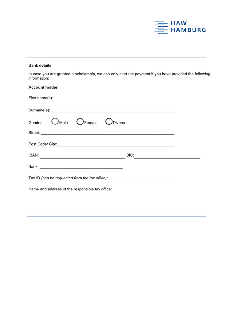 Kontodaten Formular en | PDF