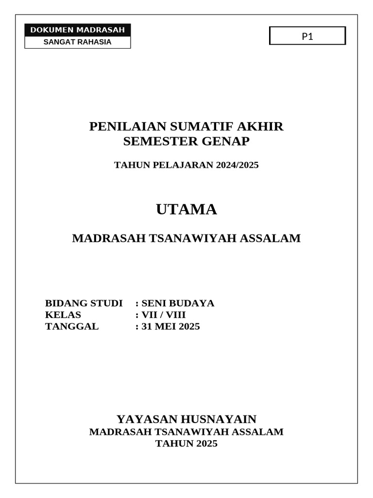 Sampul Soal Ujian Sekolah - Www.kherysuryawan.id | PDF