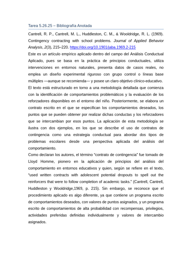 Tarea 5.26.25 Editada | PDF | Comportamiento | Motivación