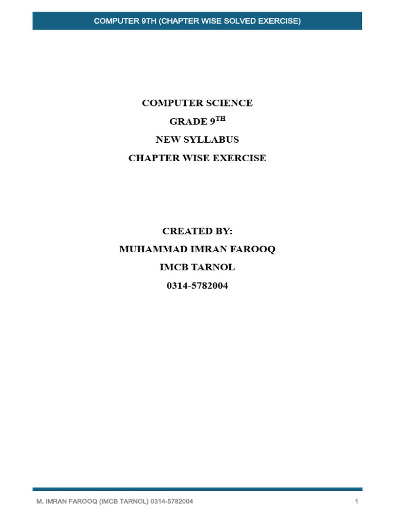 Computer 9th Chapter Wise Excercise (Complete) | PDF | Computer Network | Network Topology