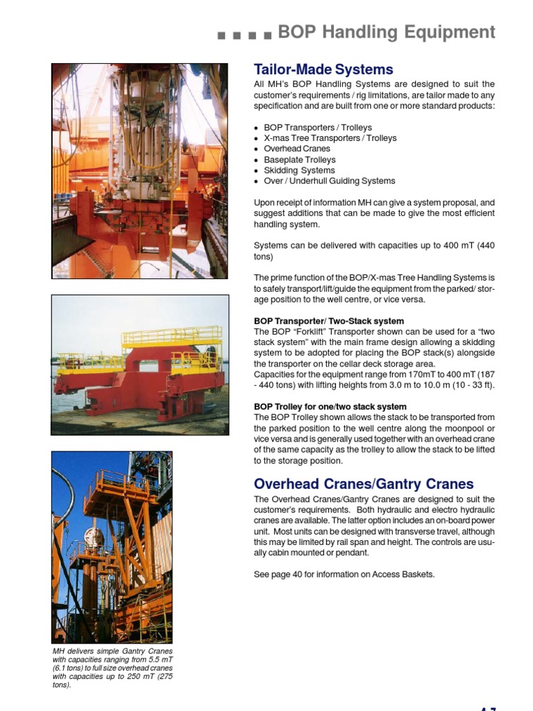 Bop Handling Equipment | PDF | Crane (Machine) | Transport