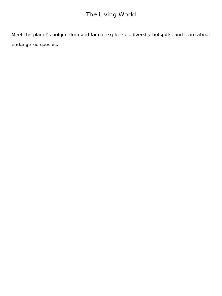 The Living World | PDF