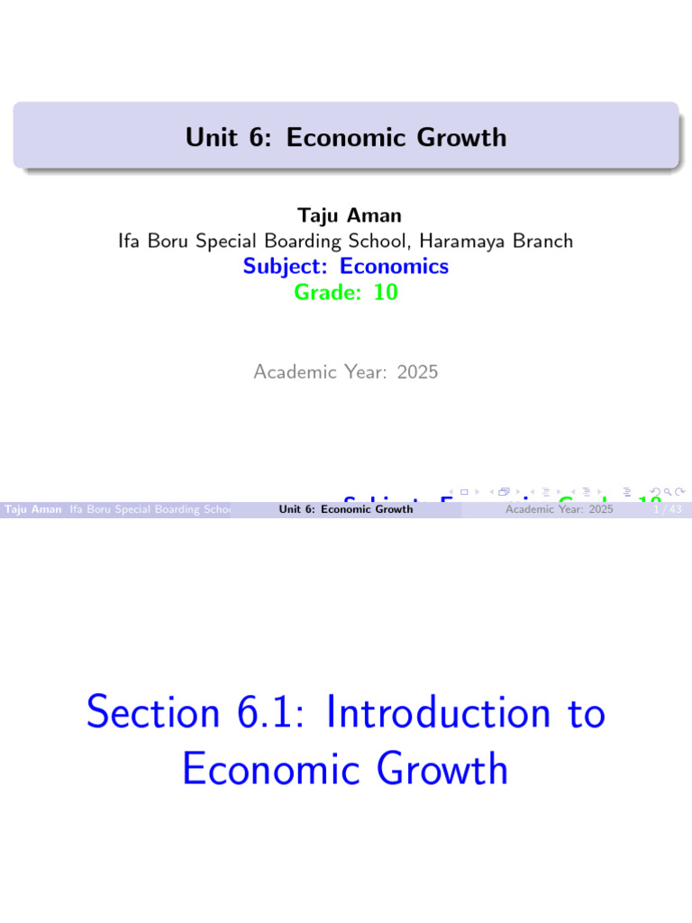 Economic Growth in Grade 10 Economics | PDF | Macroeconomics | Economics