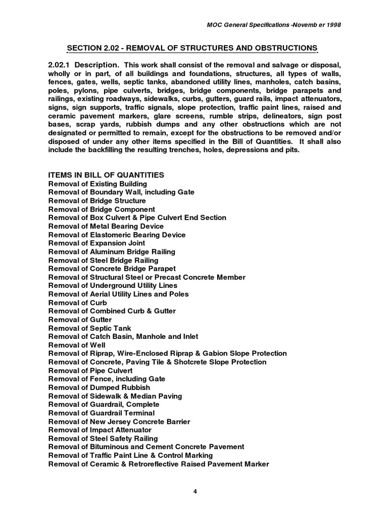 Structure Removal and Disposal Guidelines | PDF | Road Surface | Concrete
