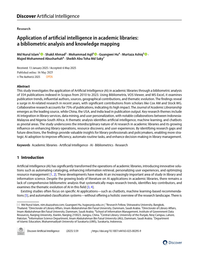 AI in Academic Libraries: Trends & Insights | PDF | Artificial ...