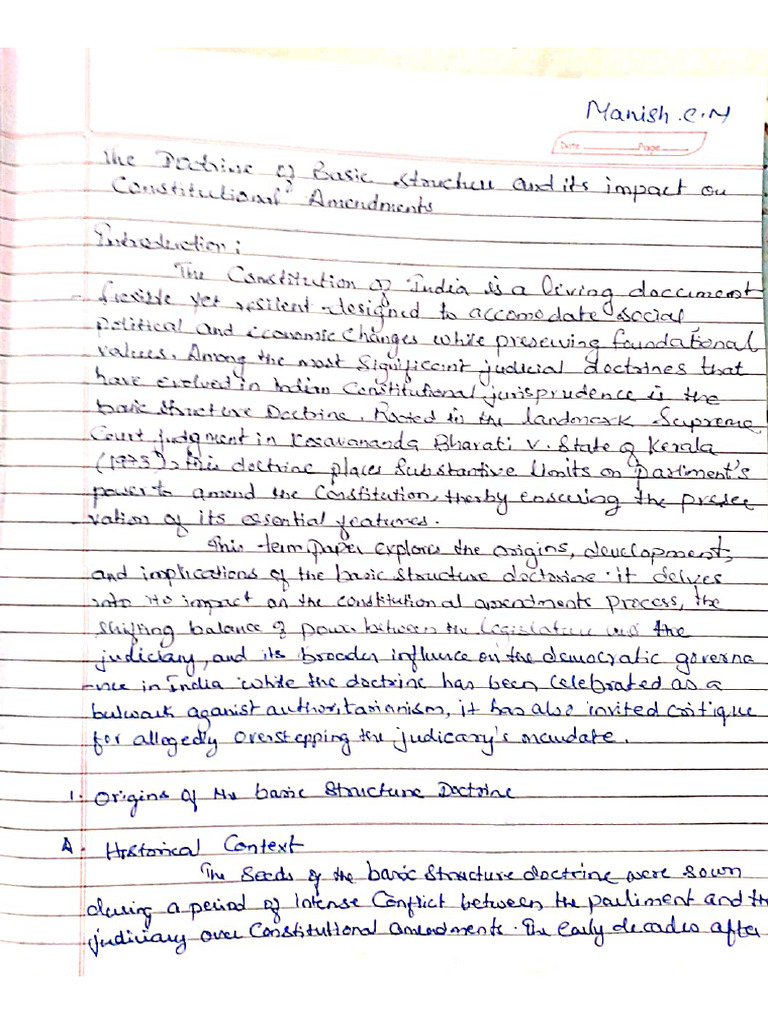 Manish CM Consti 2 Term Paper | PDF