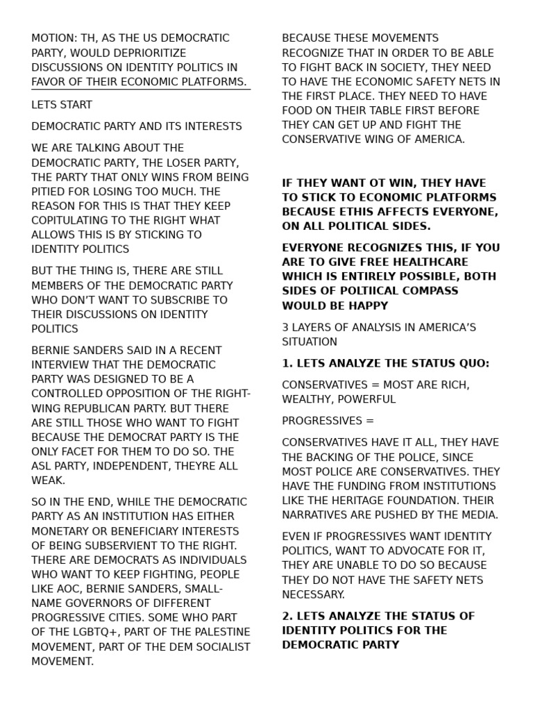 TH, As The Us Democratic Party, Would Deprioritize Discussions On ...