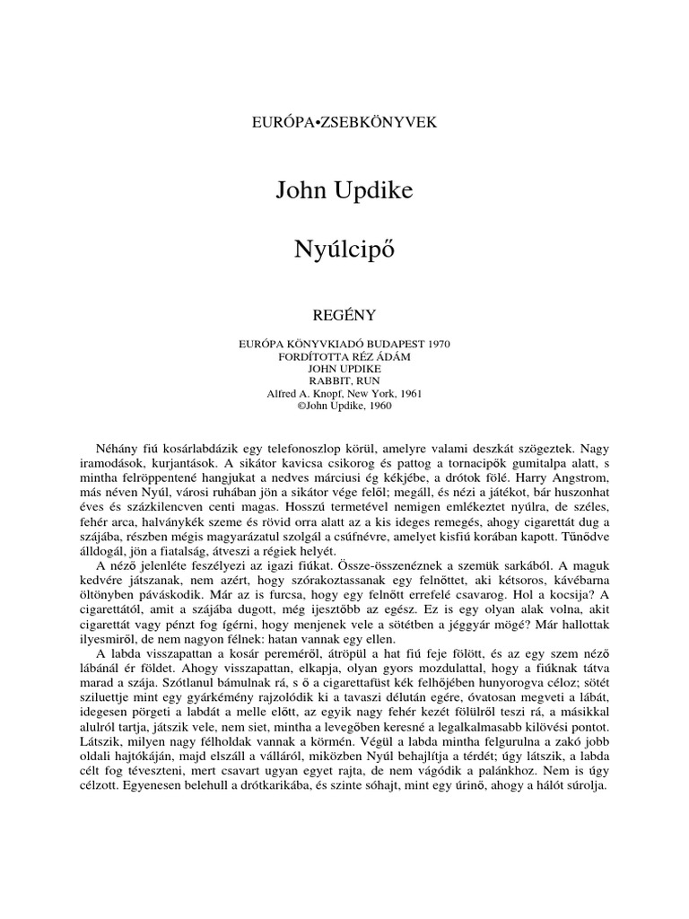 John Updike - Nyúlcipő | PDF