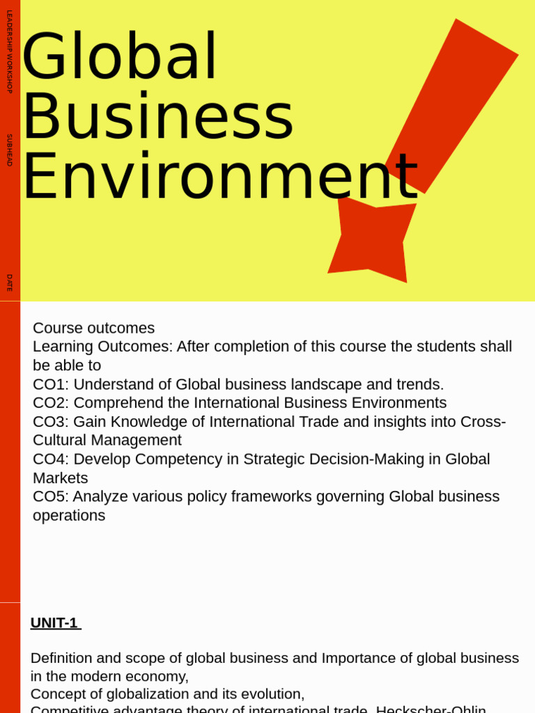 Global Business Environment | PDF | International Monetary Fund | World ...