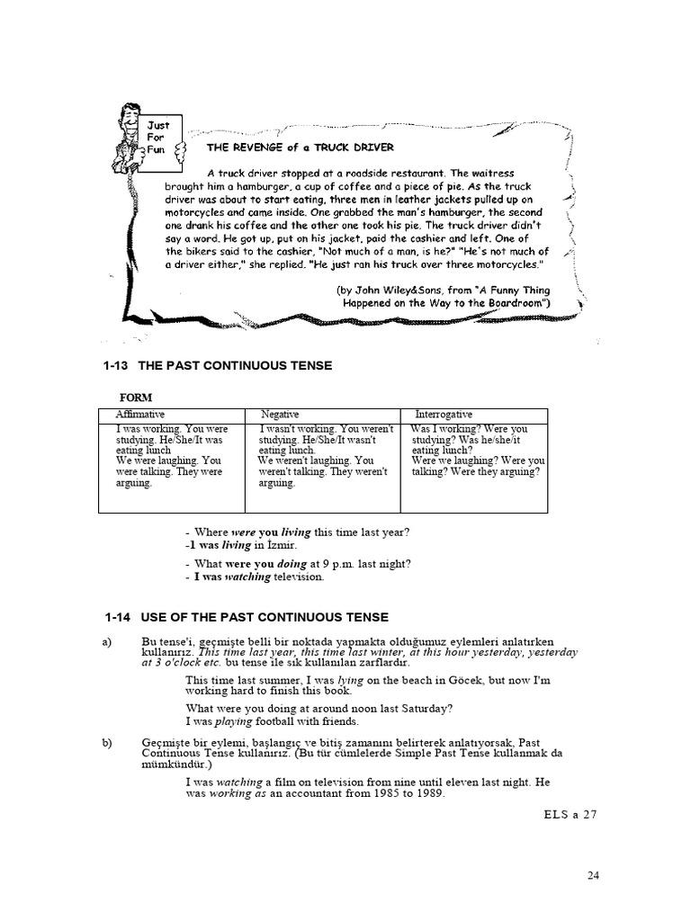 Past Cont. Tense | PDF