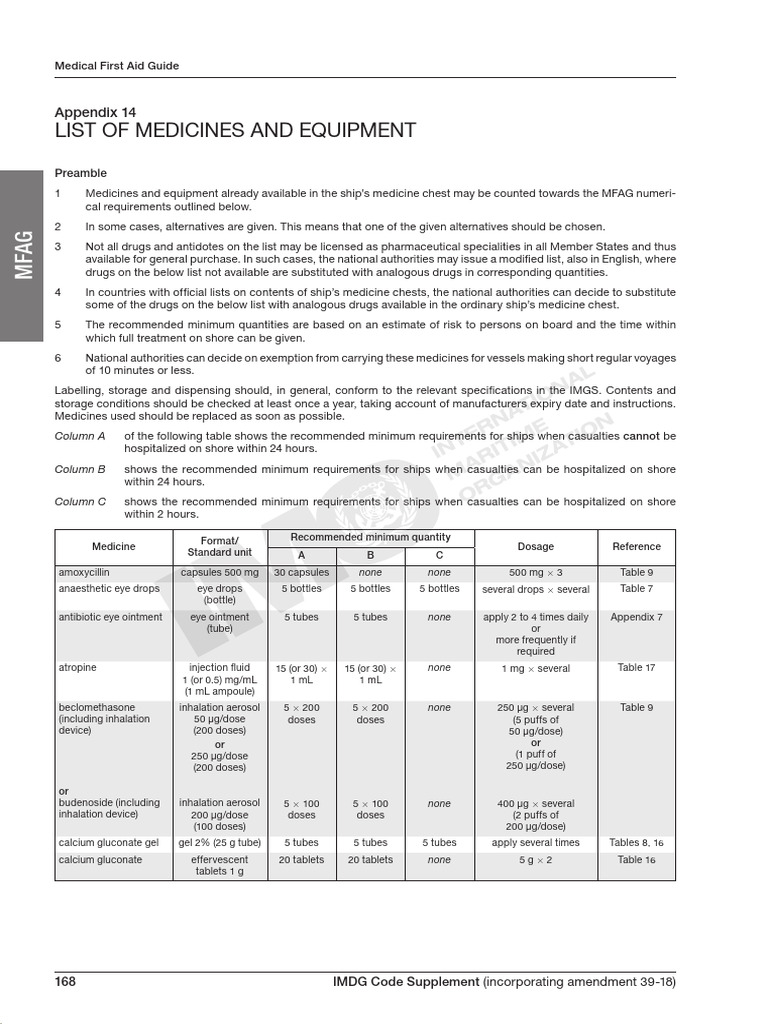 Imdg Code Mfag App14 | PDF | Dose (Biochemistry) | Chemistry