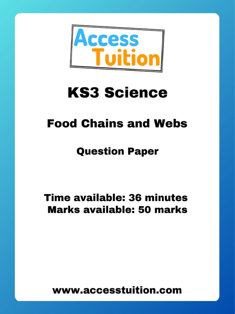 KS3 Food Chains and Webs QP | PDF | Food Web | Predation