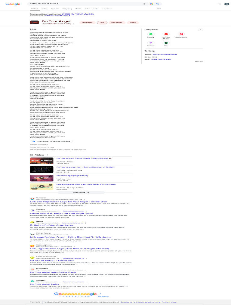 Lyric I'm Your Angle - Penelusuran Google | PDF | Songs Written | Pop Songs