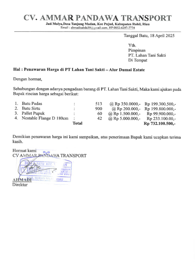 Penawaran AMMAR Approve | PDF