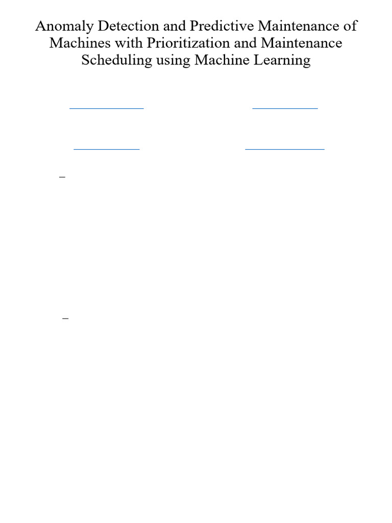 Anomaly Detection and Predictive Maintenance | PDF | Machine Learning | Support Vector Machine