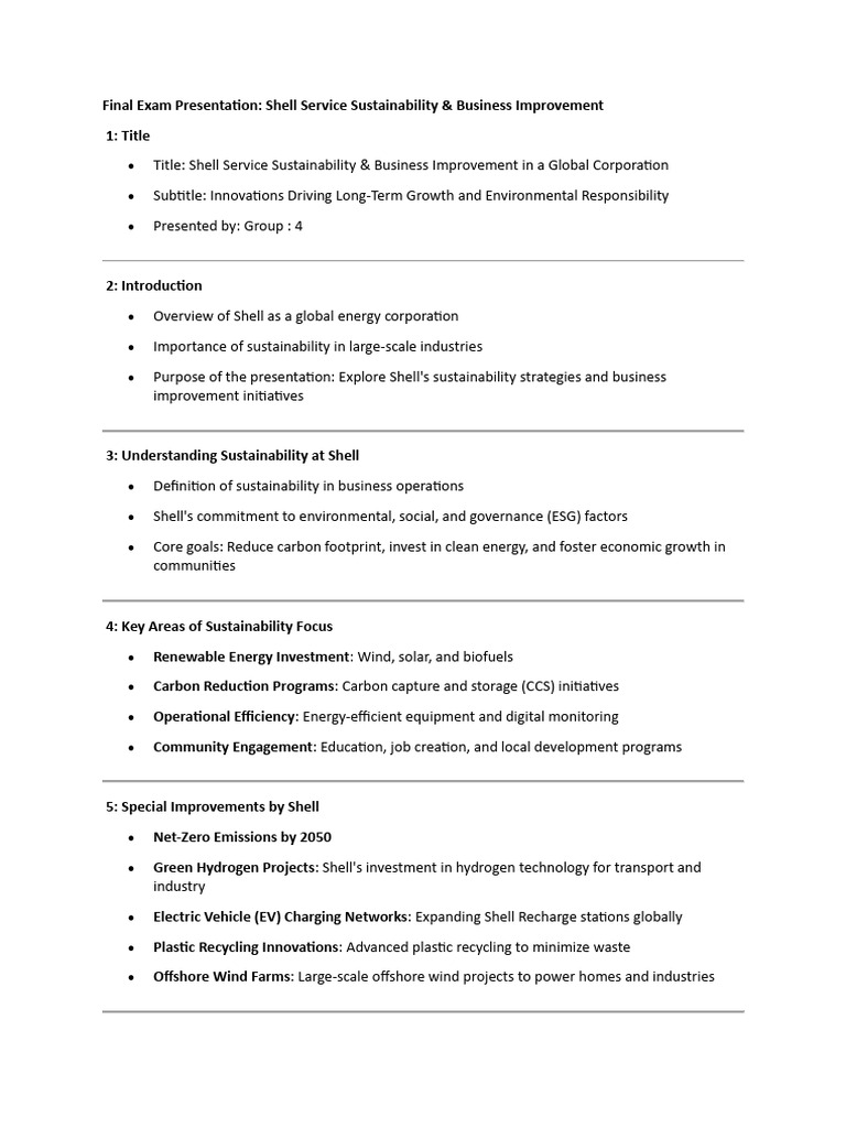 Shell's Sustainability & Business Growth | PDF | Sustainable Energy ...