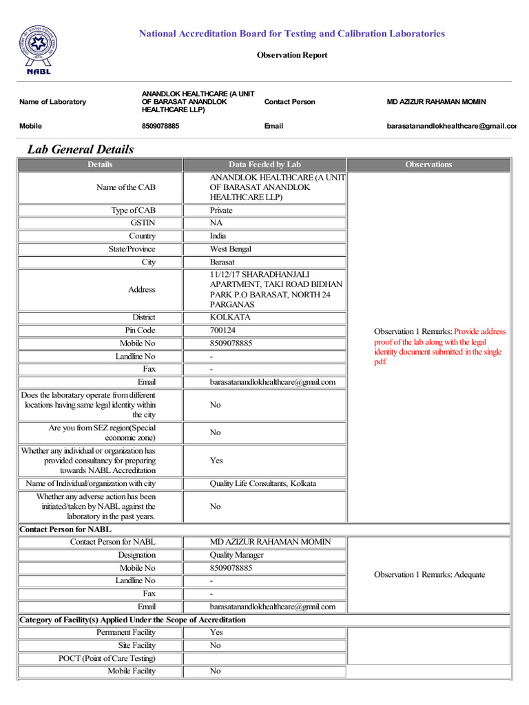 Anandalok Scrutiny Report | PDF | Medical Laboratory | Calibration