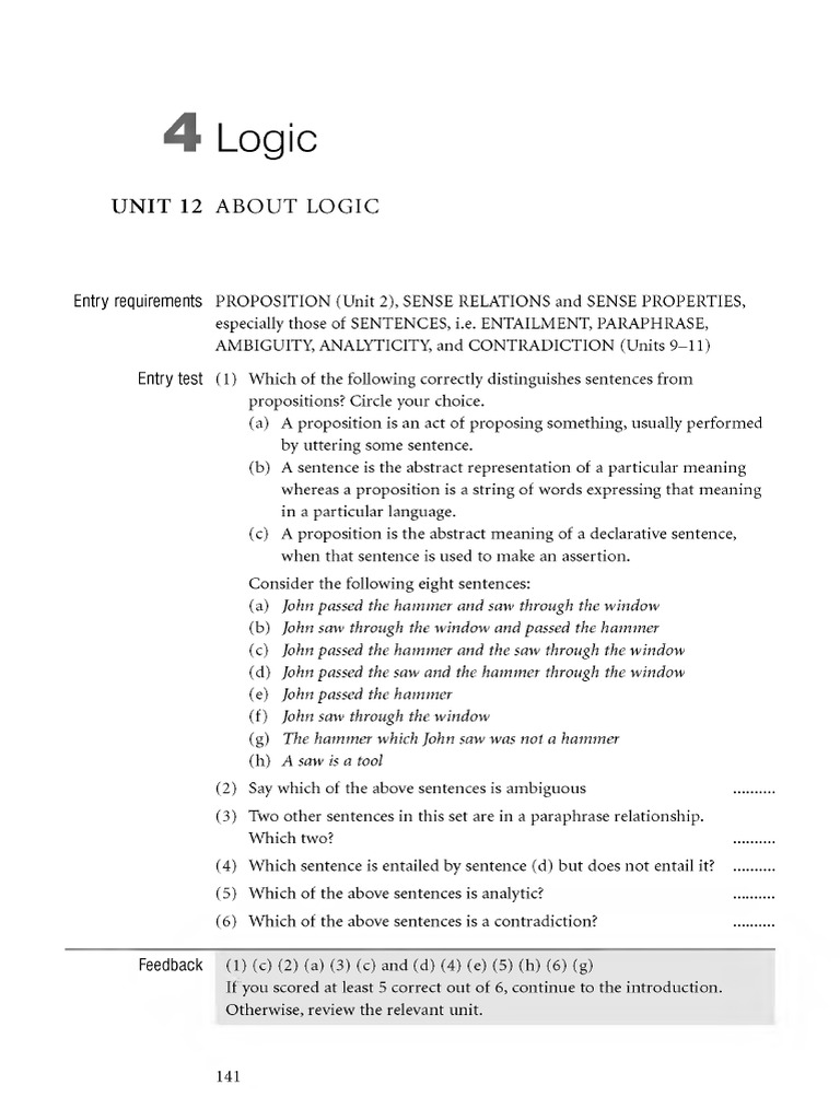 About Logic (Hurford, Heasley Smith, 2007) | PDF