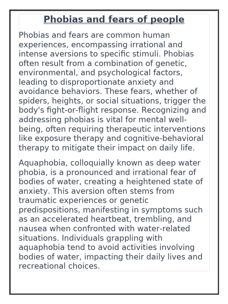 Phobias and Fears of People | PDF | Phobia | Fear