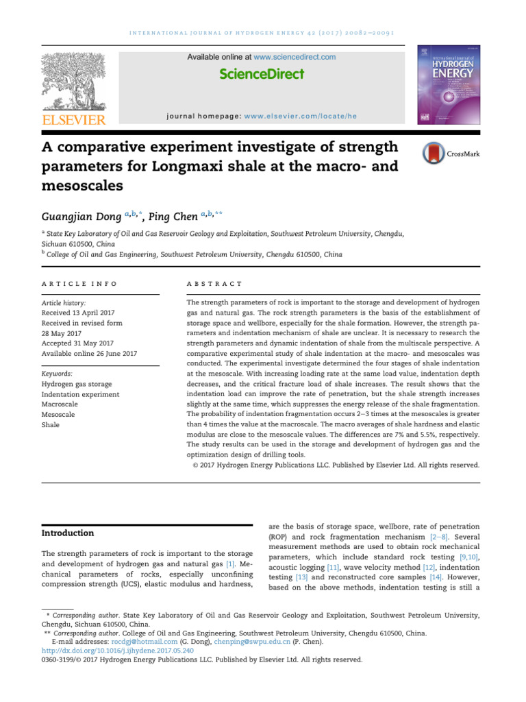 A Comparative Experiment Investigate of Strength Parameters For Longmaxi Shale at The Macro ...