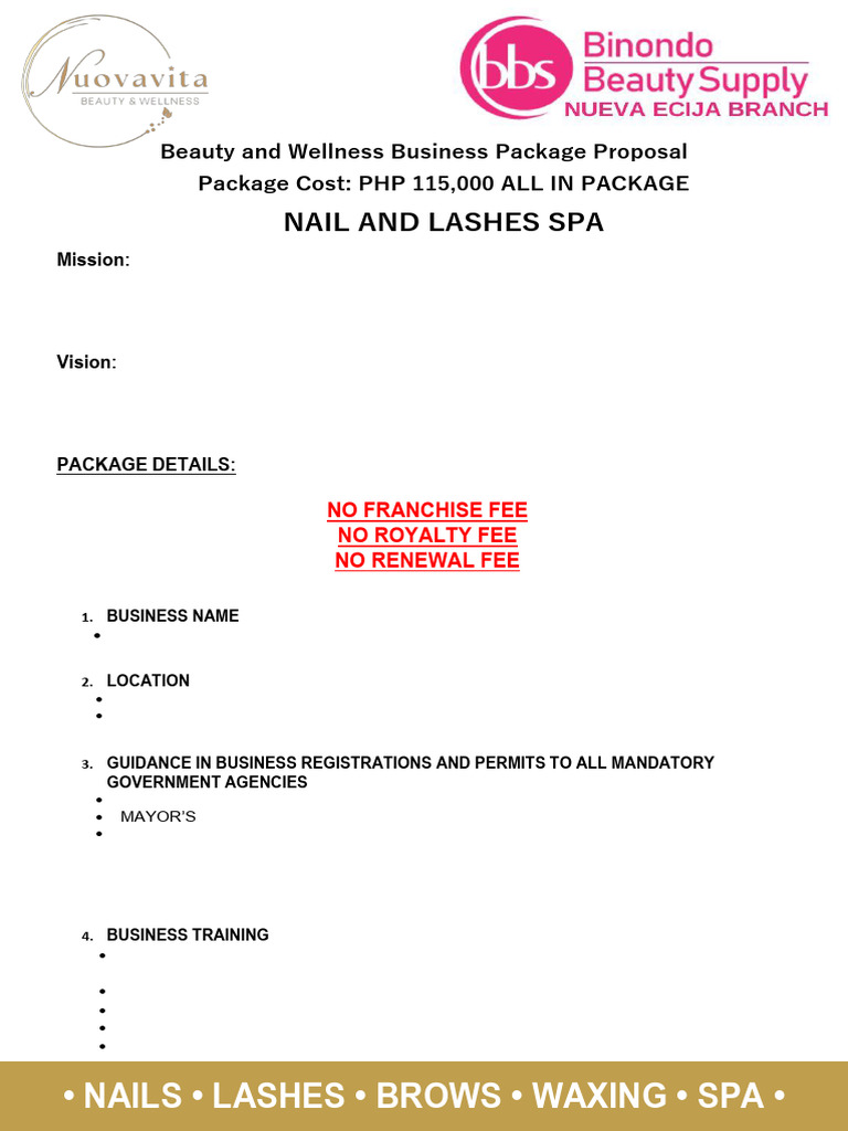 Beauty Business Package Proposal | PDF | Integumentary System