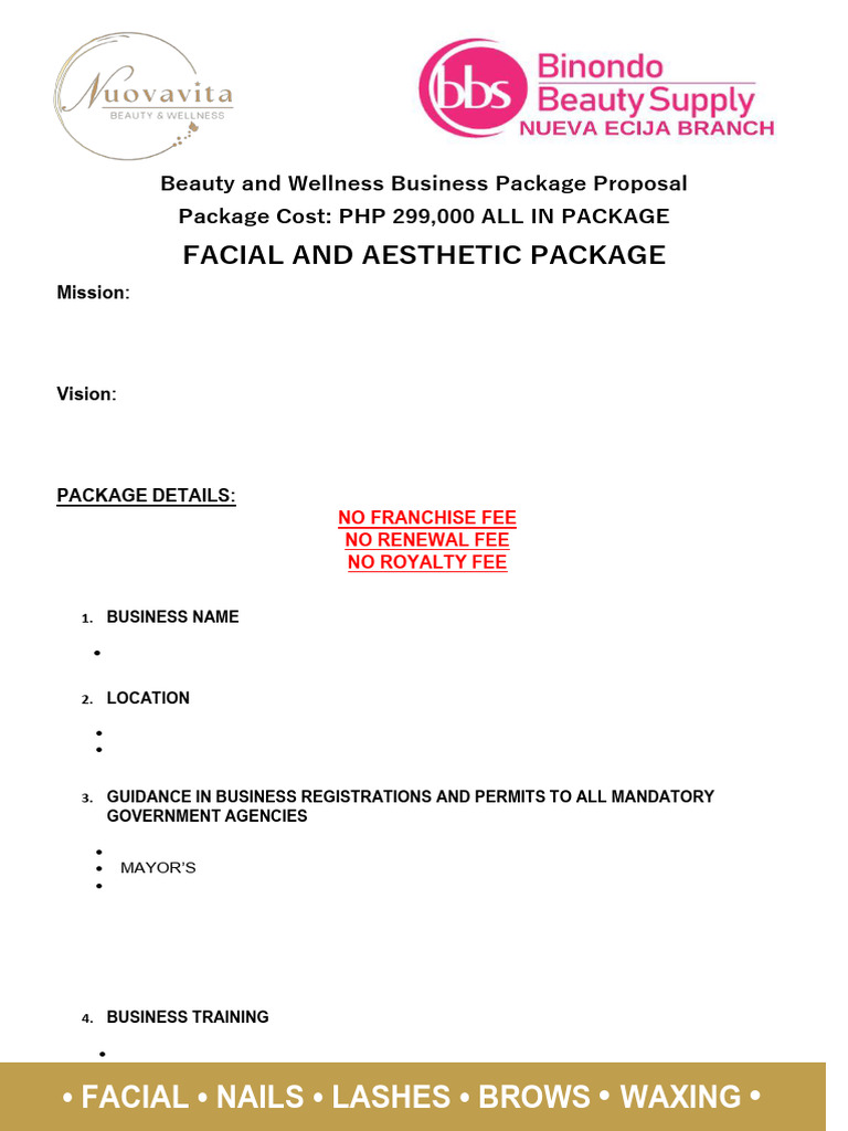Beauty Business Package Proposal | PDF | Nail (Anatomy) | Integumentary ...