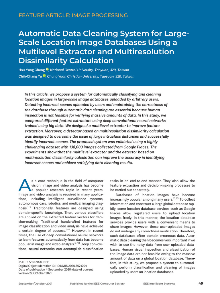 Automatic Data Cleaning System For Large-Scale Location Image Databases Using A Multilevel ...
