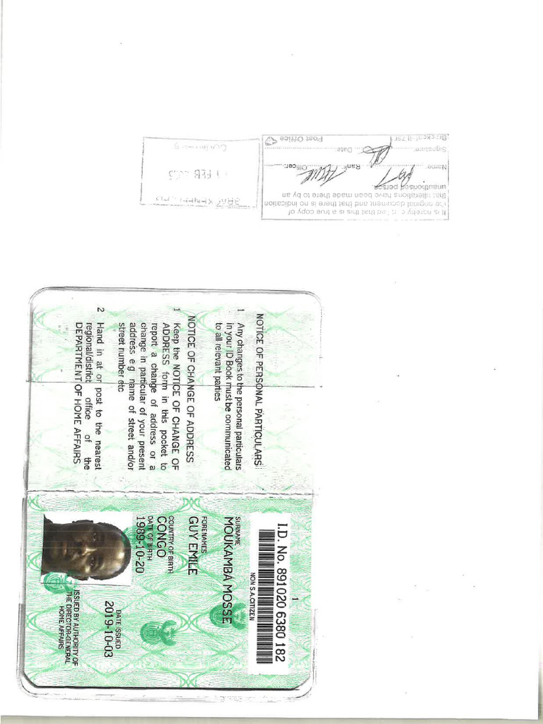 Guy Emile - ID Book Certified | PDF