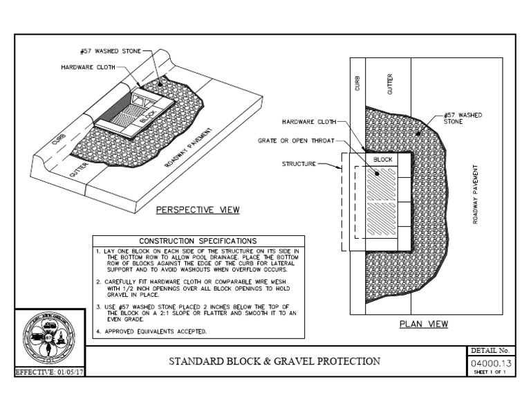 Standard Block & Gravel Protection: Detail No | PDF