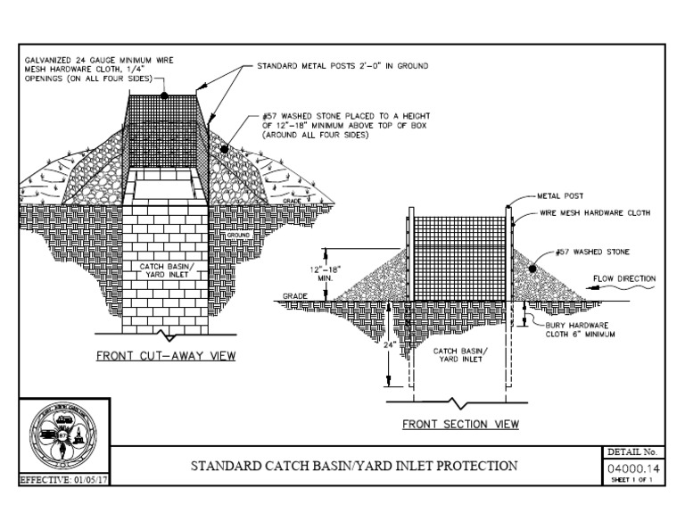 Standard Catch Basin/Yard Inlet Protection: Detail No | PDF