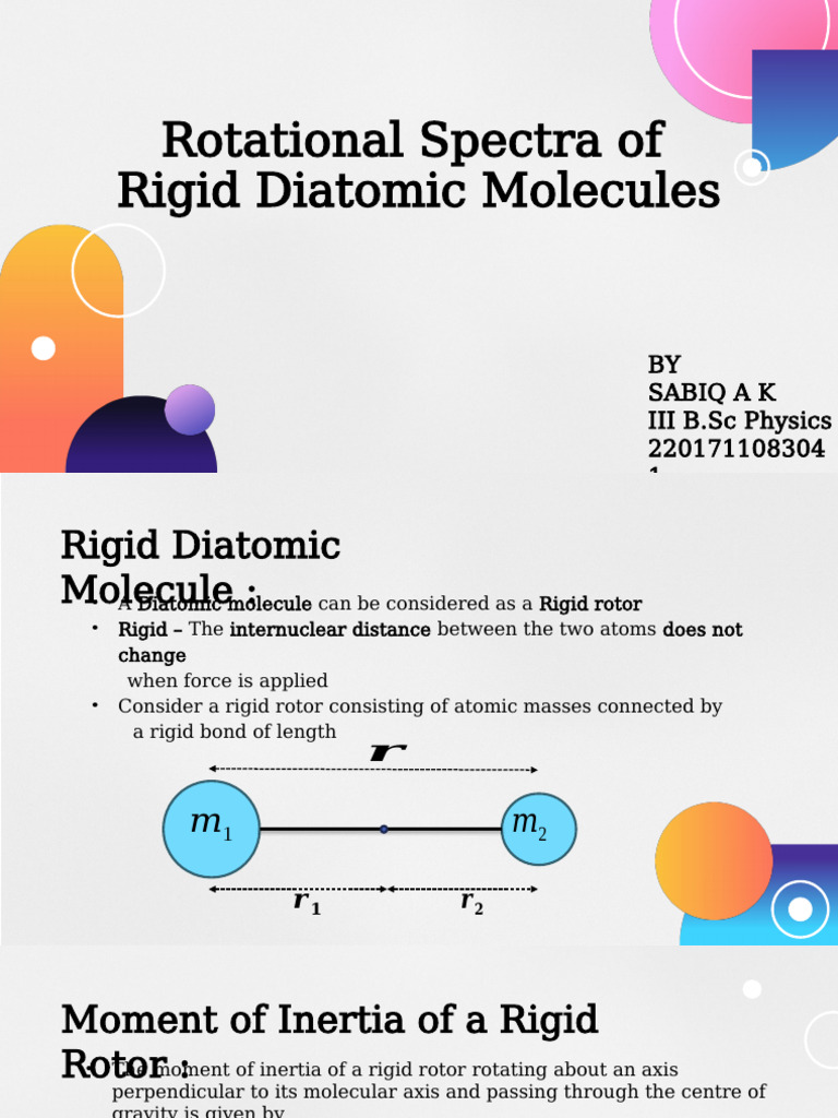 Rotational Spectra of Rigid Diatomic Molecules | PDF