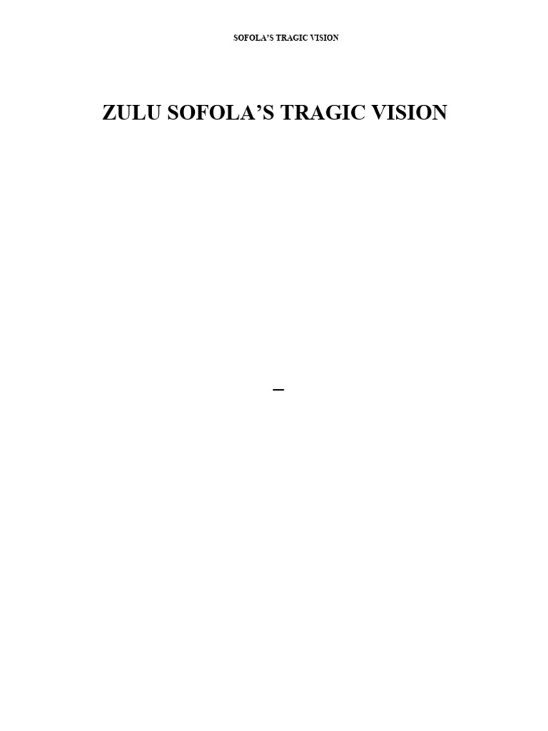 Zulu Sofola's Tragic Vision Explained | PDF | Tragedy