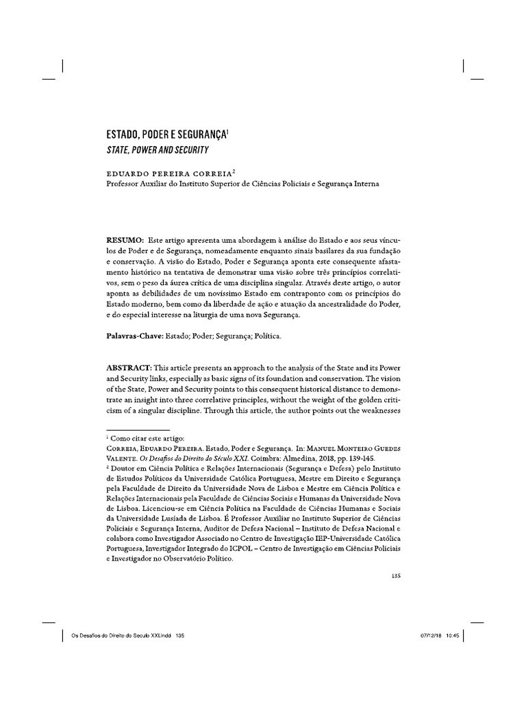 Estado Poder e Seguranca | PDF