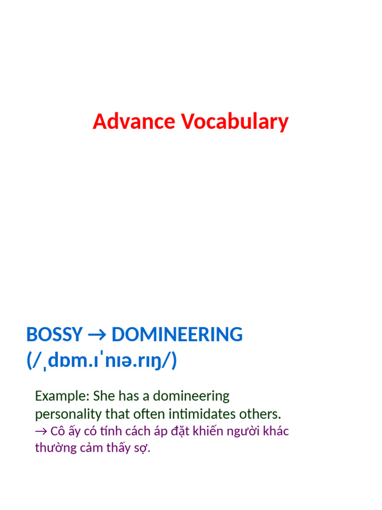 Advanced Vocab With Examples | PDF