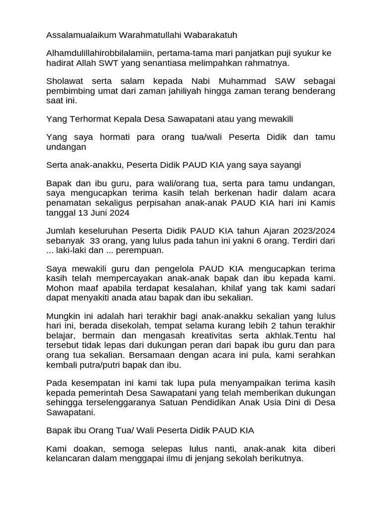 Sambutan Kepsek | PDF