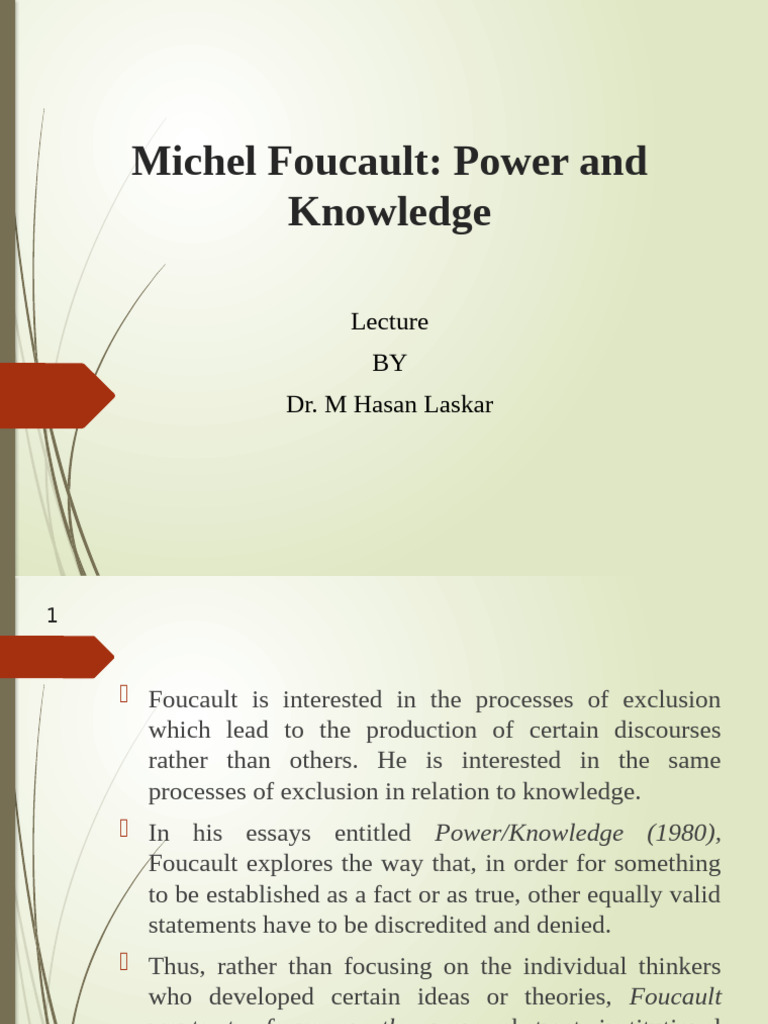 Foucault on Power and Knowledge Dynamics | PDF | Knowledge | Discourse