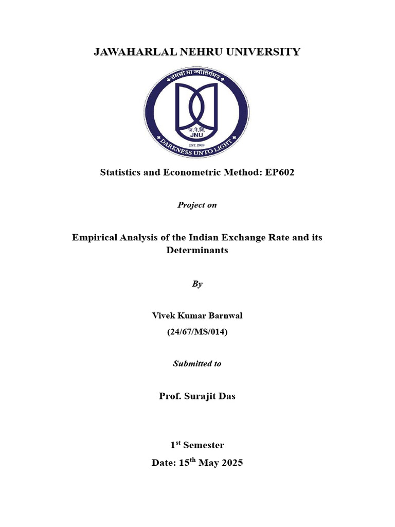 Indian Currency Exchange Analysis | PDF | Exchange Rate | Econometrics