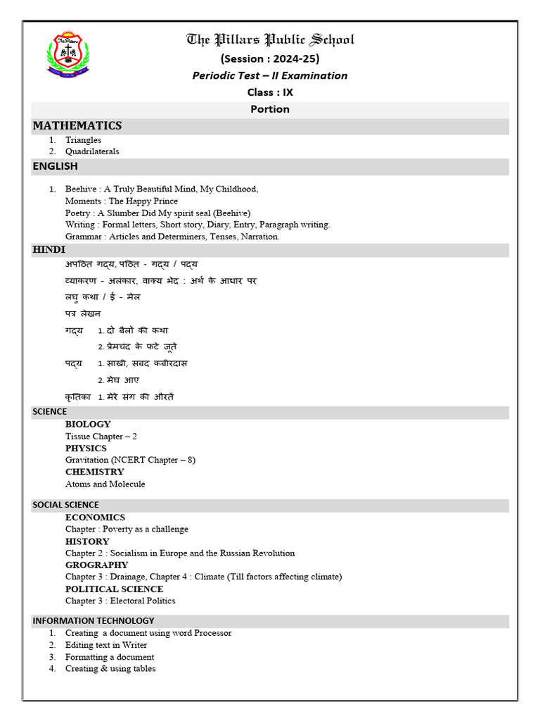 PT-II Portion - IX | PDF