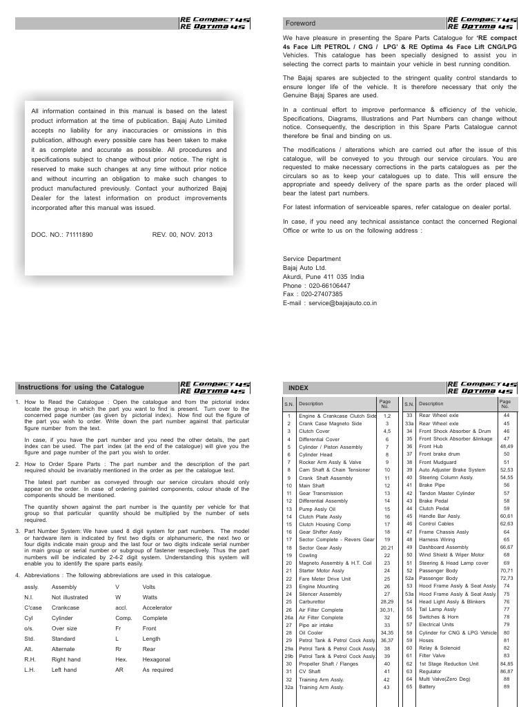 Re Compact & Optima 4s (1) | PDF | Clutch | Piston